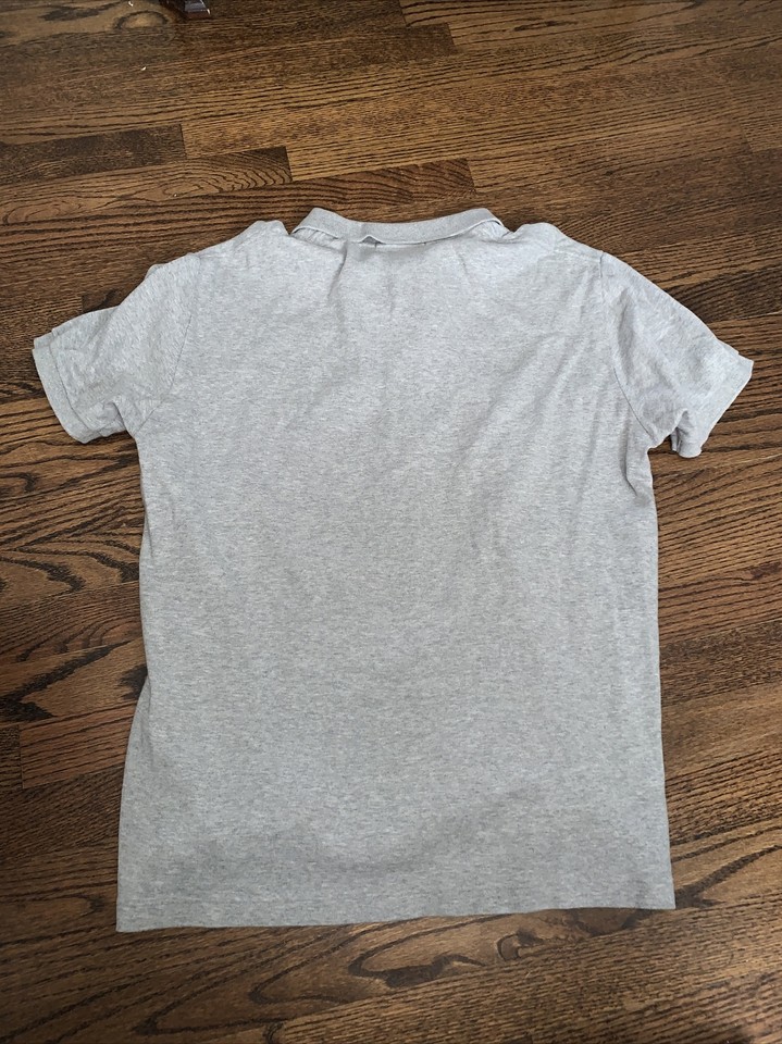 Ralph Lauren Polo Shirt Size Large Gray Ringer Short Sleeve Mens Top RL ...