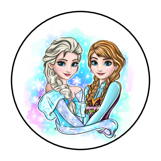 30 ELSA AND ANNA STICKERS ENVELOPE SEALS LABELS 1.5" ROUND FROZEN ...