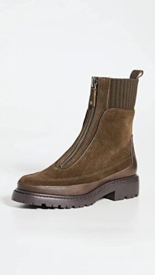 Sam Edelman Leone Alpine Green Front Zipper Round Toe Chelsea Ankle ...