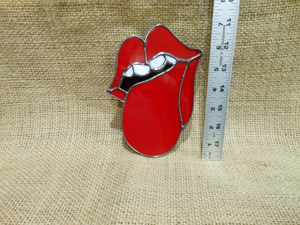 Homemade Stained Glass Stones Lips Suncatcher | eBay