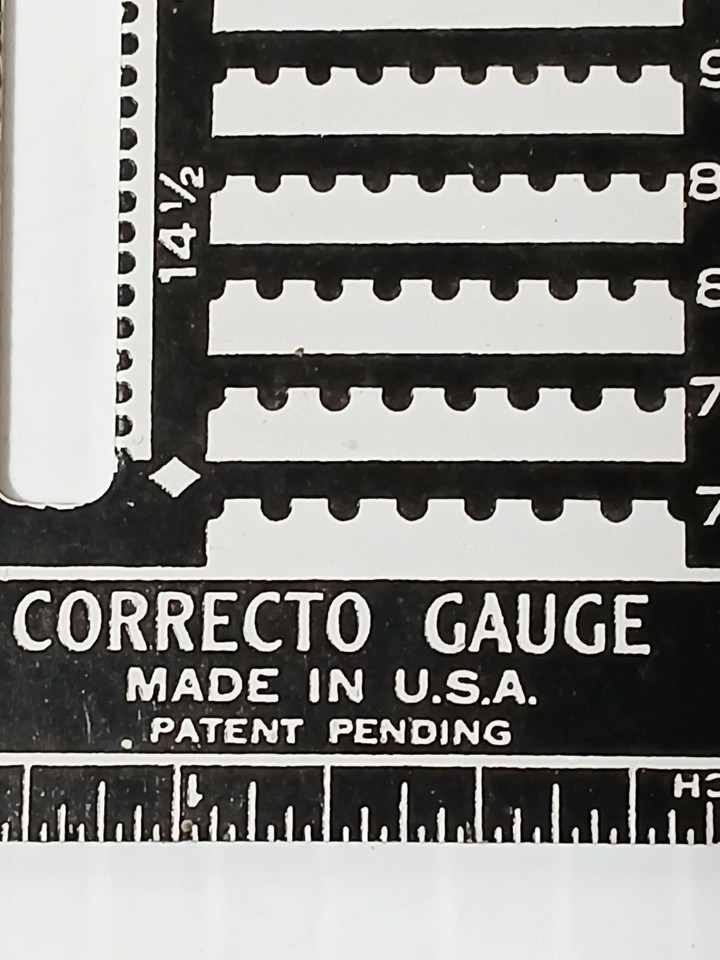 Correcto Gauge Stamp Perforations Measuring Tool Vintage USA STEEL mm ...