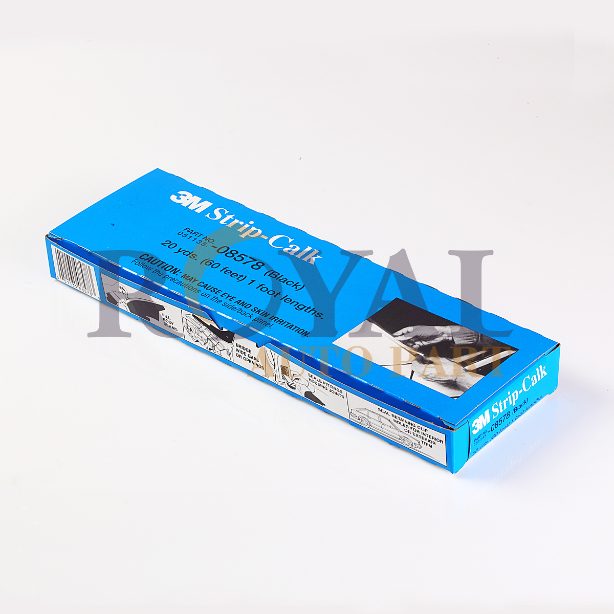 3M 08578 Black Strip Calk Box of 60 Strips Automotive Adhesive Sealant ...
