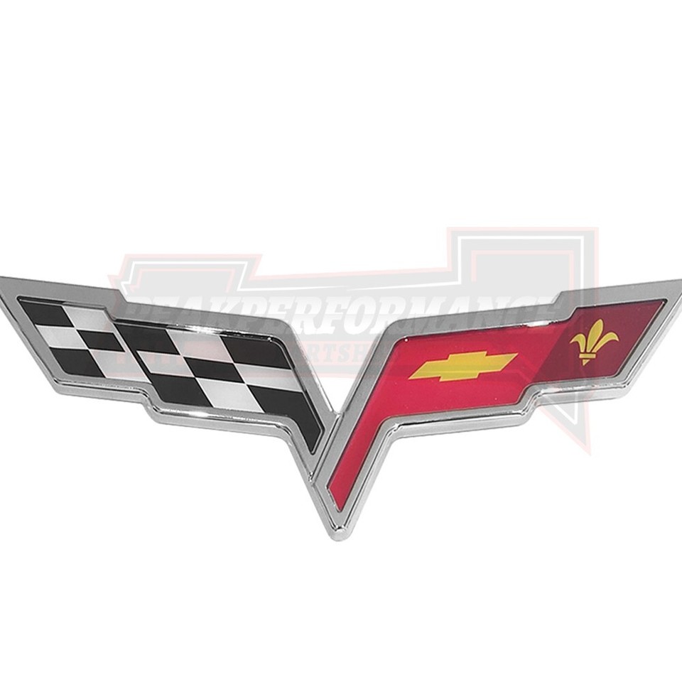Front/Rear Crossed Flags Emblem for C6 Corvette 2005-2013 3D Raised ...