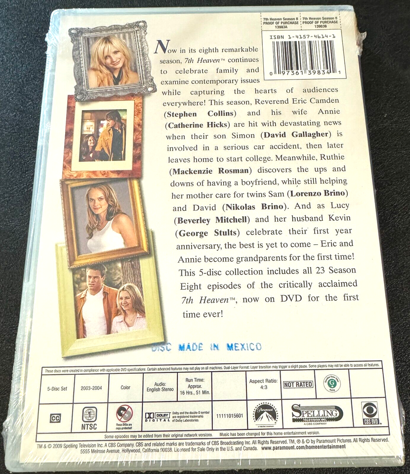 7th Heaven: The Complete Eighth Season (DVD, 2009) - Aired 2003 - 2004 ...