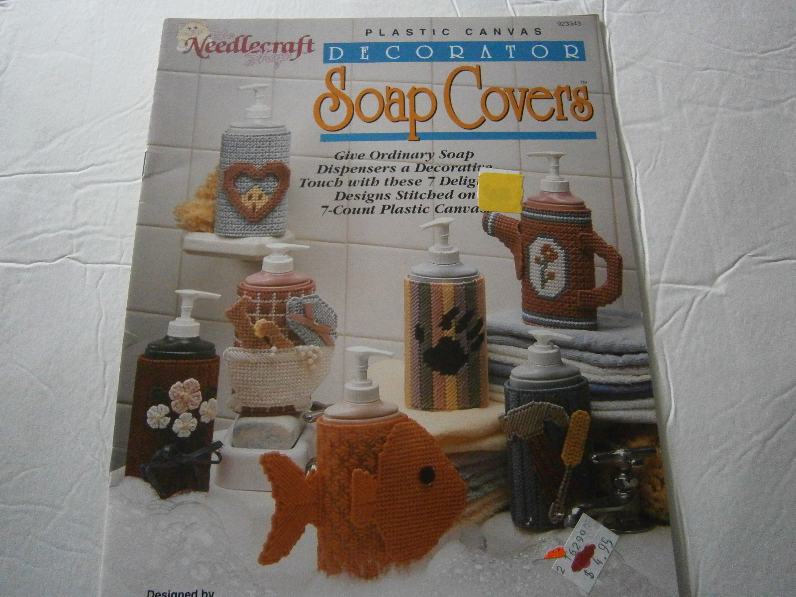 Vtg 1992 Plastic Canvas Soap Covers Pattern Book Fish Bathtub Flowers 7 ...