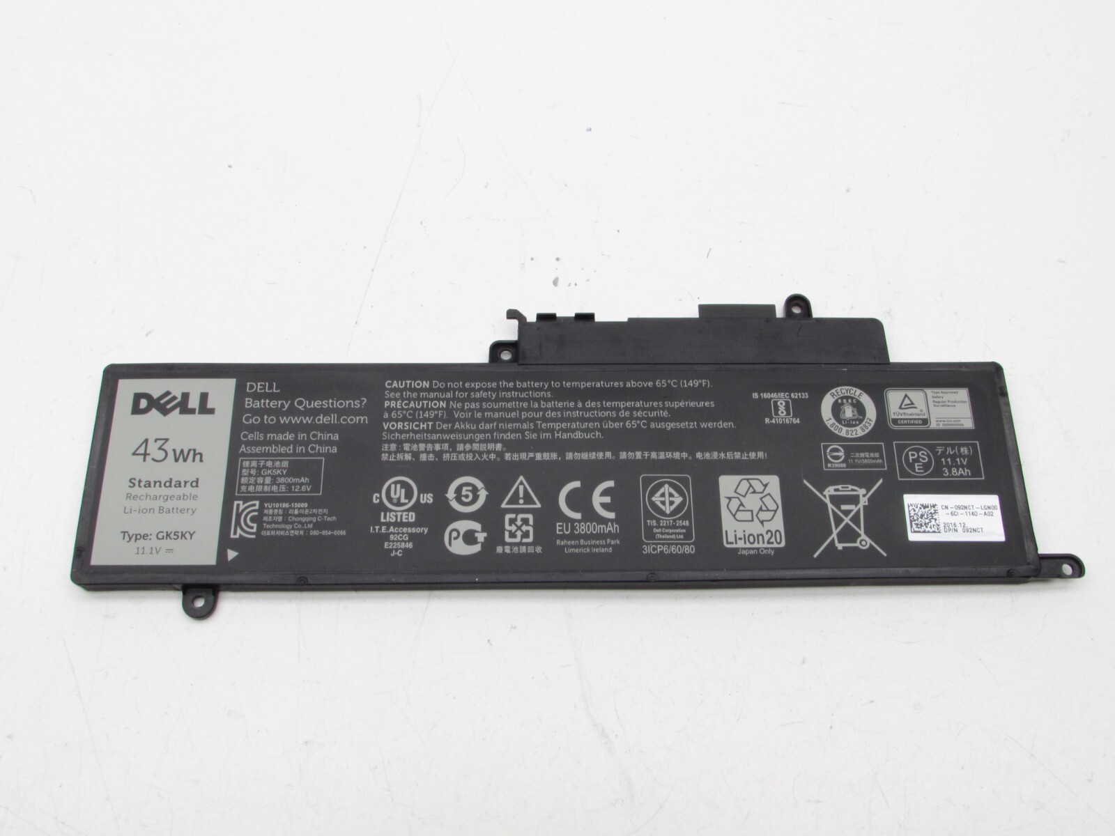Dell Inspiron 7353 13.3" Genuine Laptop Battery 11.1V 43Wh 3800mAh ...