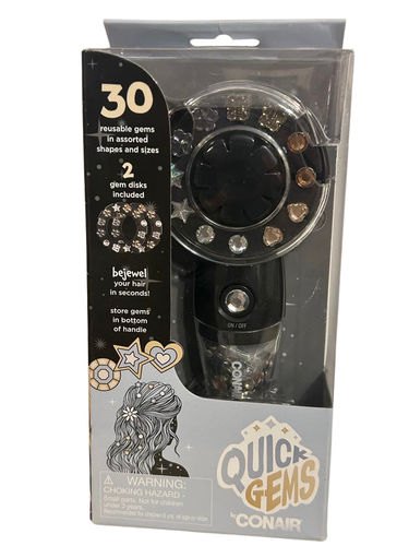Conair Quick Gems Hair Styler Bejeweler 2 Discs 30 Gems Shimmer Hair 6. ...