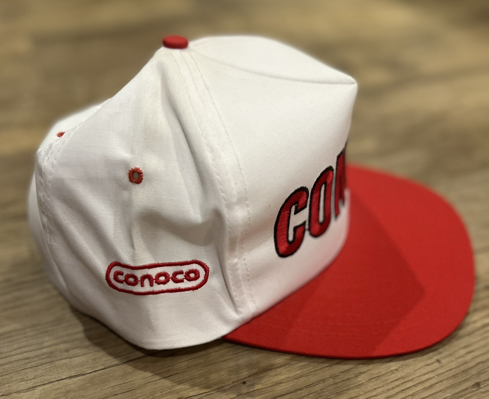 Vintage CONOCO Logo Gas Station White Snapback Hat Ca… - Gem