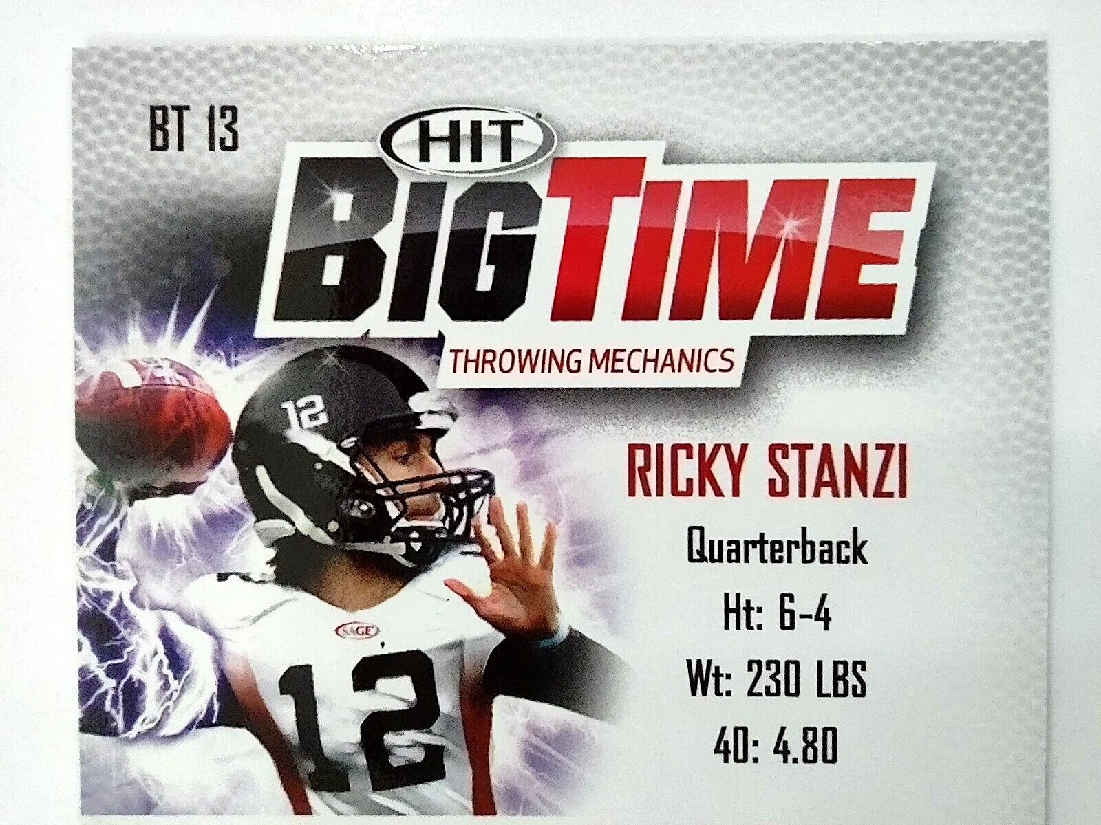 2011 SAGE Hit Big Time #BT13 Ricky Stanzi Rookie RC Kansas City Chiefs ...