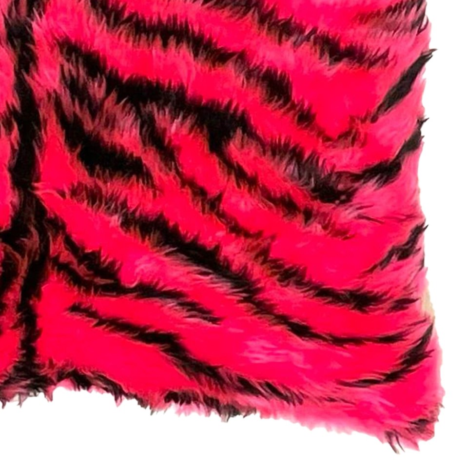 Pink Tiger Faux Fur Fluffy Scatter Cushion Cover Case fits 18" x 18 ...