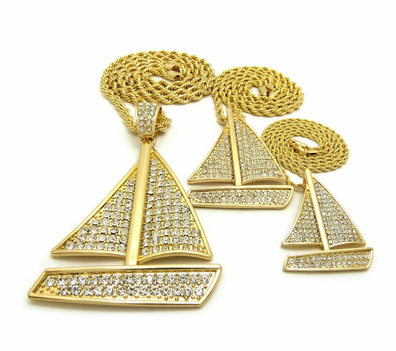 ICED LAB DIAMOND LIL YACHTY YACHT PENDANT & ROPE CHAIN HIP HOP 3 ...