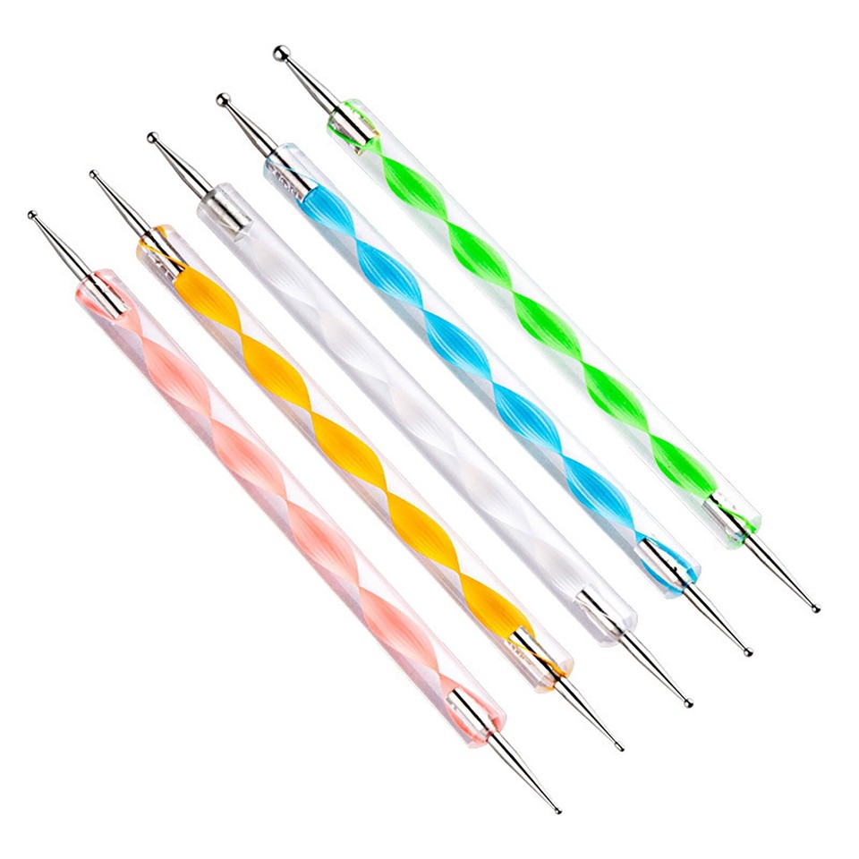 5PCS Dotting Pens With 3 PCS Nail Painting Brushes, Nail Art Design ...