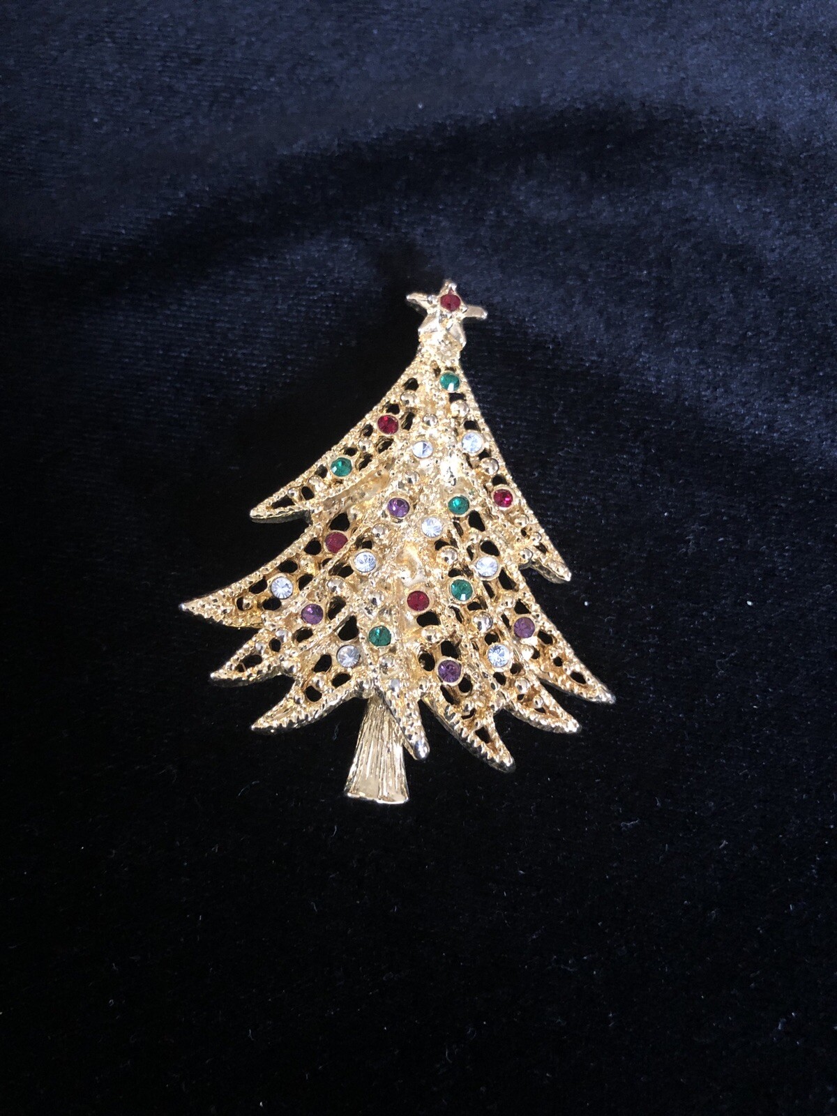 Vintage 1928 Signed Flower Mark Multi-Color Rhineston… - Gem