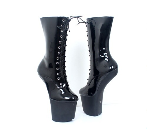 Heelless hoof play gothic lace-up platform ballet boots UK3-13 EU36-46 ...