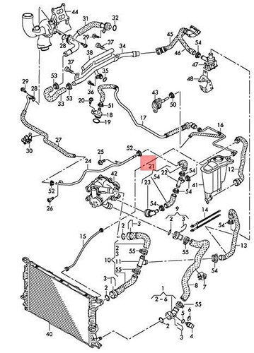 Genuine AUDI Coolant Hose With Quick Release Coupling 8K0121086AB | eBay