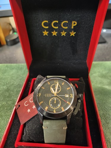 CCCP RARE Submarine Commander Black/Stainless Steel 44mm Men's Quartz ...