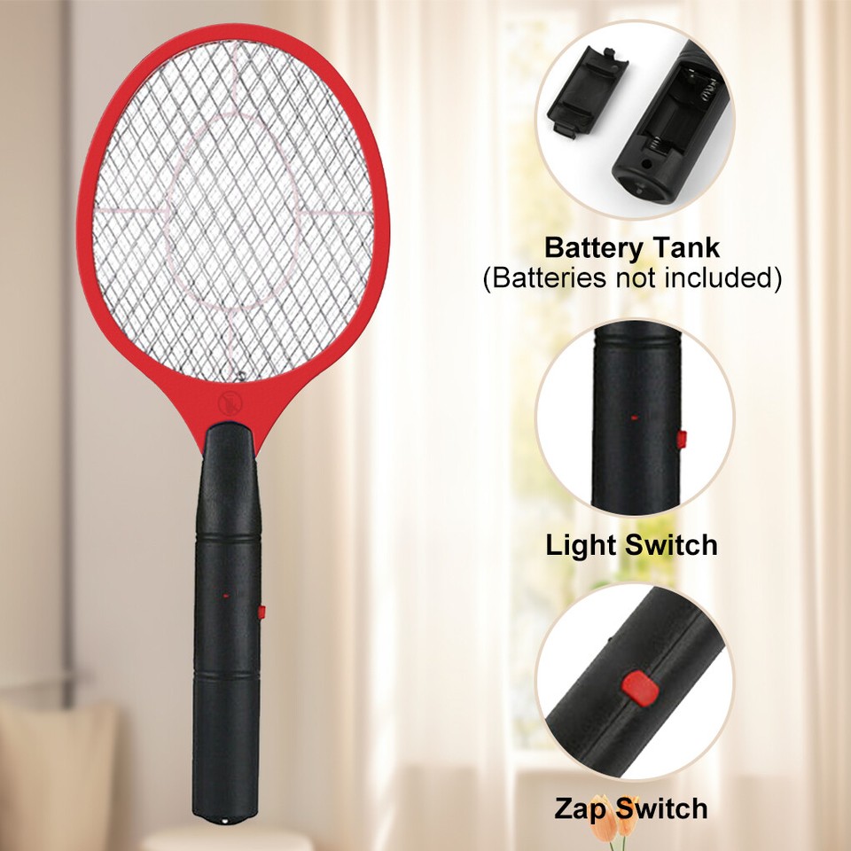 Electric Bug Zapper Tennis Racket Mosquito Fly Swatter Insect Killer ...