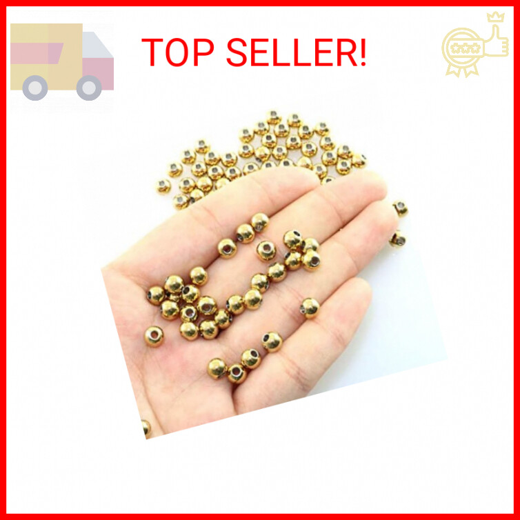 RuiLing 100-Pack 6mm 304 Stainless Steel Smooth Round Spacer Beads ...
