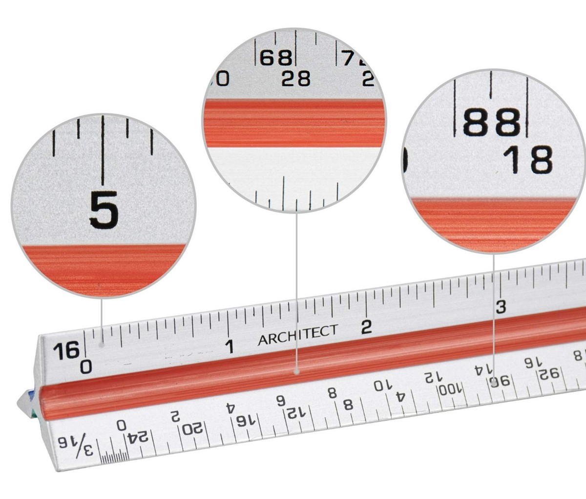 3mm Thick Clear Ruler Triangular Metric Scale Toblerone Ruler 12 Inch ...