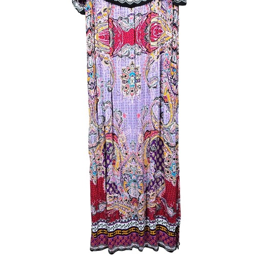 Bila Maxi Dress Womens Medium NEW Purple Sleeveless Paisley Layered ...