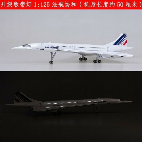 1/125 Air France Concorde Airplane Plane Model Display Toy w/ Sounds ...
