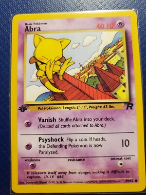 Pokémon TCG Abra Team Rocket 49 Regular 1st Edition Common NM | eBay
