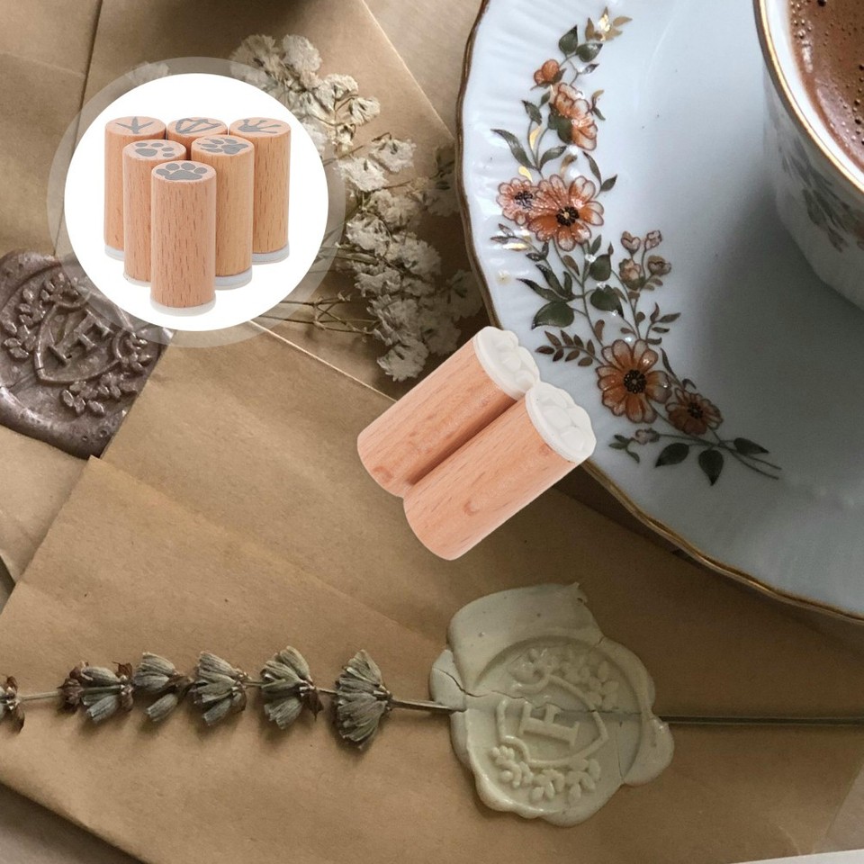 6 Pcs Animal Print Rubber Stamps Decorative Stamper Small Footprint ...