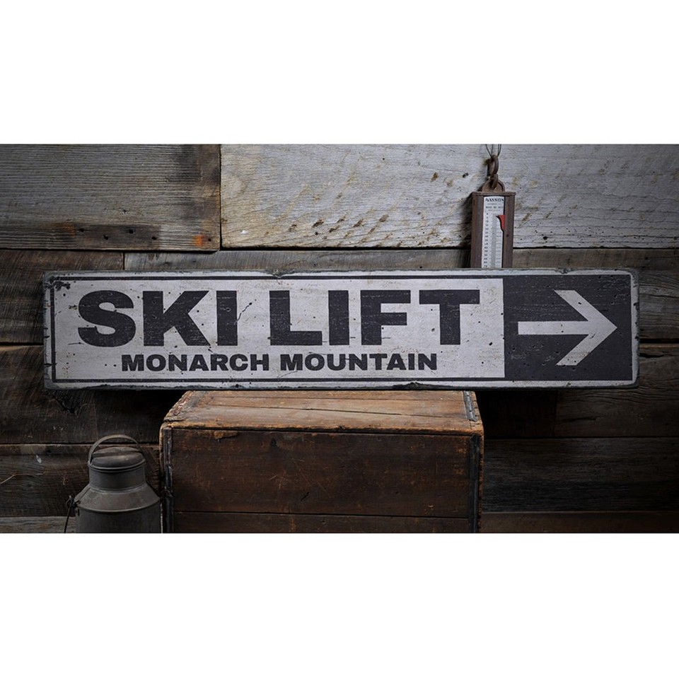Ski Lift Sign, Custom Ski Lift Sign -Distressed Wooden Sign | eBay