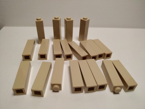 LEGO bricks 1x1x4 pack of 20 panels TAN pillar column walls castle ...
