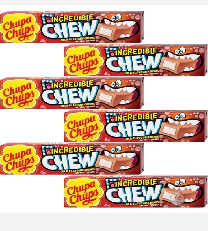 20 x Chupa Chups Incredible Chew Cola Flavoured Candy Sweets-45g - Full ...