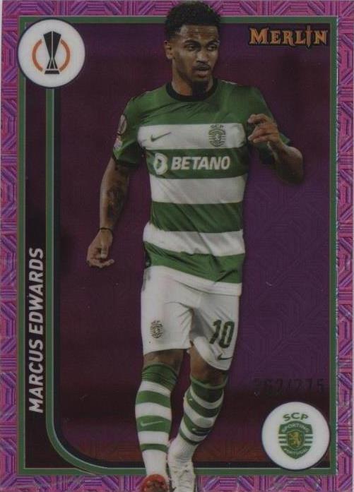 2023-24 Topps Merlin Uefa Club Competitions - Marcus Edwards #116 Pink ...