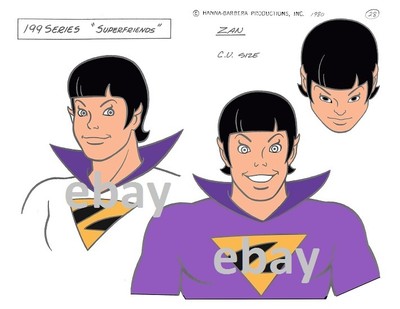 Super Friends WONDER TWINS - ZAN BUST MODEL SHEET PRINT Hanna Barbera ...