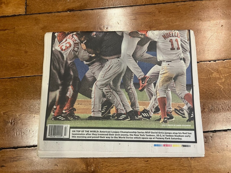 Boston Herald Newspaper 10-21-2004 Red Sox BEAT ALCS YANKES BABE CURSE ...