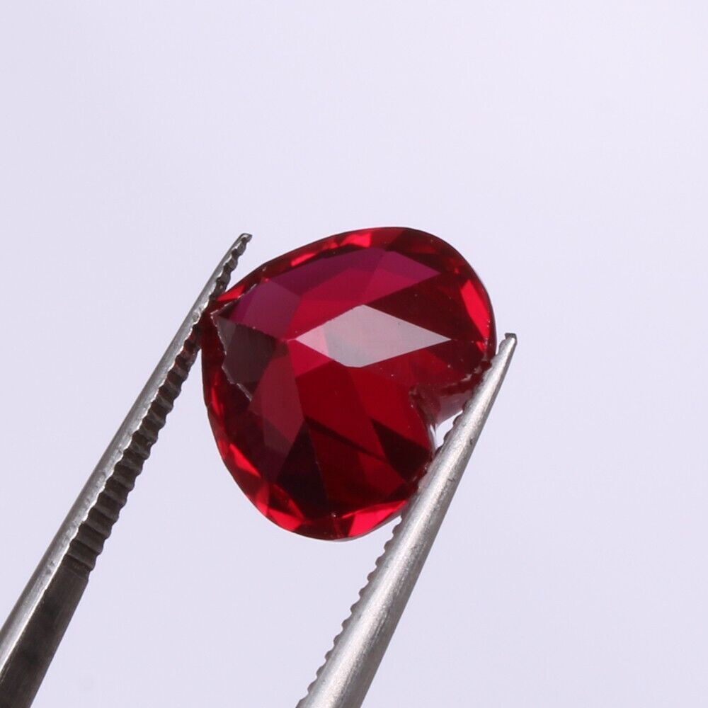 Natural Red Ruby Diamond Cut 4.20 Ct Heart Shape Heated Loose Certified ...