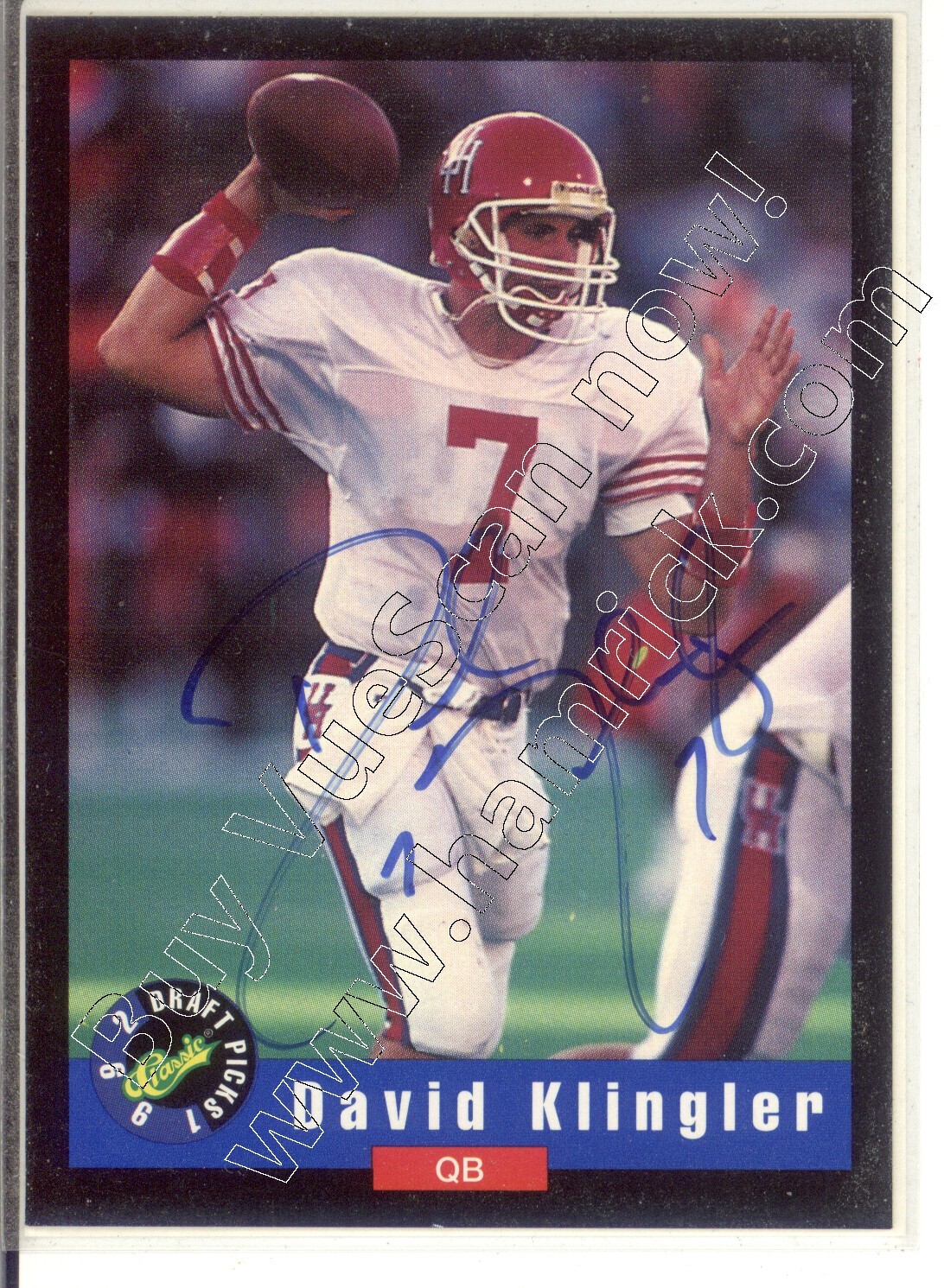 david klingler rc rookie draft auto autograph houston cougars uh ...