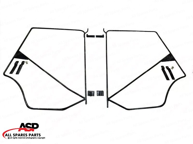 Canvas Half Cabin Soft Top with Frame & Door Frame For Willys Jeep CJ2A ...