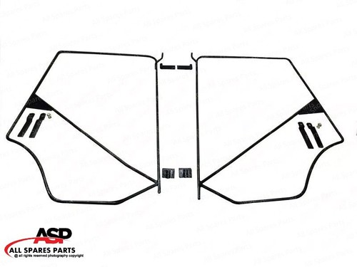 Canvas Half Cabin Soft Top with Frame & Door Frame For Willys Jeep CJ2A ...