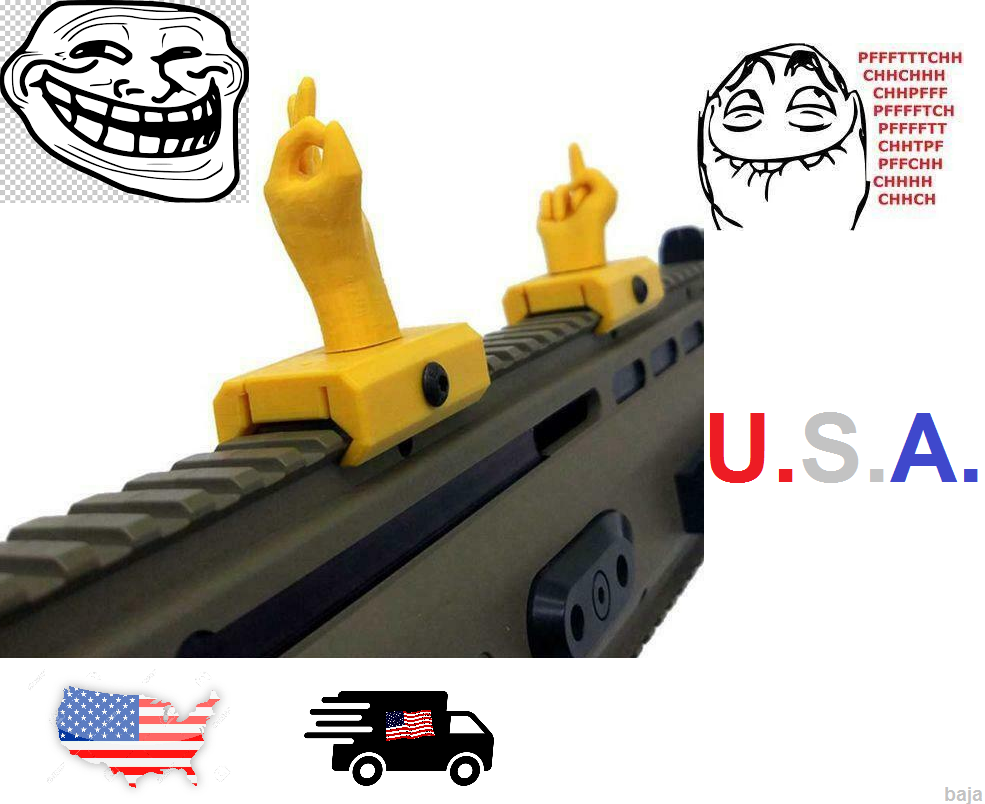 Read Prank Gun Sights Picatinny BUIS Middle Finger Made You Look Backup ...