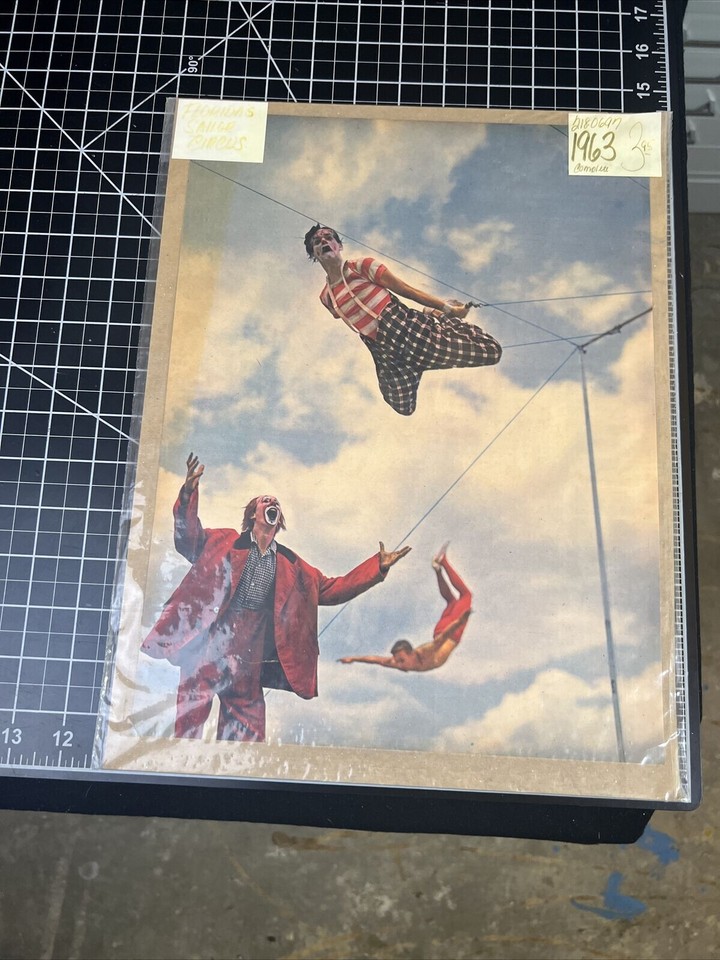 Vintage 1963 Trapeze Artist Clown Florida Sailor Circus 10x13 Print ...