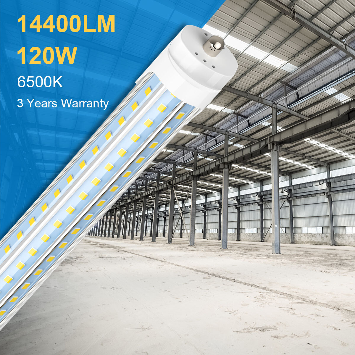 120W 8FT T8 Integrated LED Tube Light Bulbs Single Pin FA8 LED Shop ...