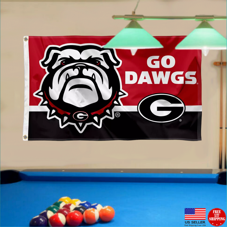 GEORGIA BULLDOGS 3X5 FLAG BANNER UGA BULL DOGS GO DAWGS MAN CAVE FLAGS ...