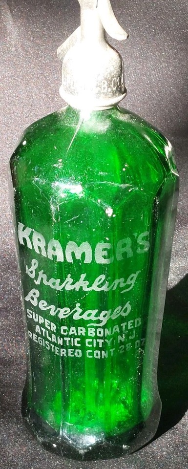 Antique Green. KRAMER'S SPARKLING Beverage Co. Soda Seltzer Siphon ...