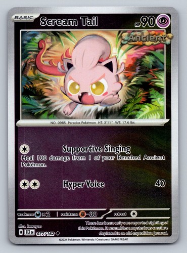 Scream Tail #077/162 SV05: Temporal Forces Pokemon Reverse Holo | eBay