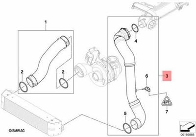 Genuine BMW E83N SUV Intercooler Pipe Turbo Hose OEM 11613415784 | eBay