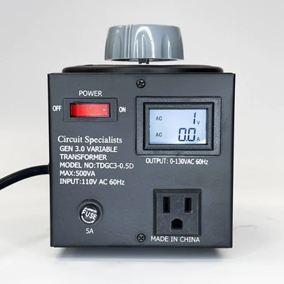 5 Amp Variable Autotransformer - 0-130VAC - Dual Digital Display ...