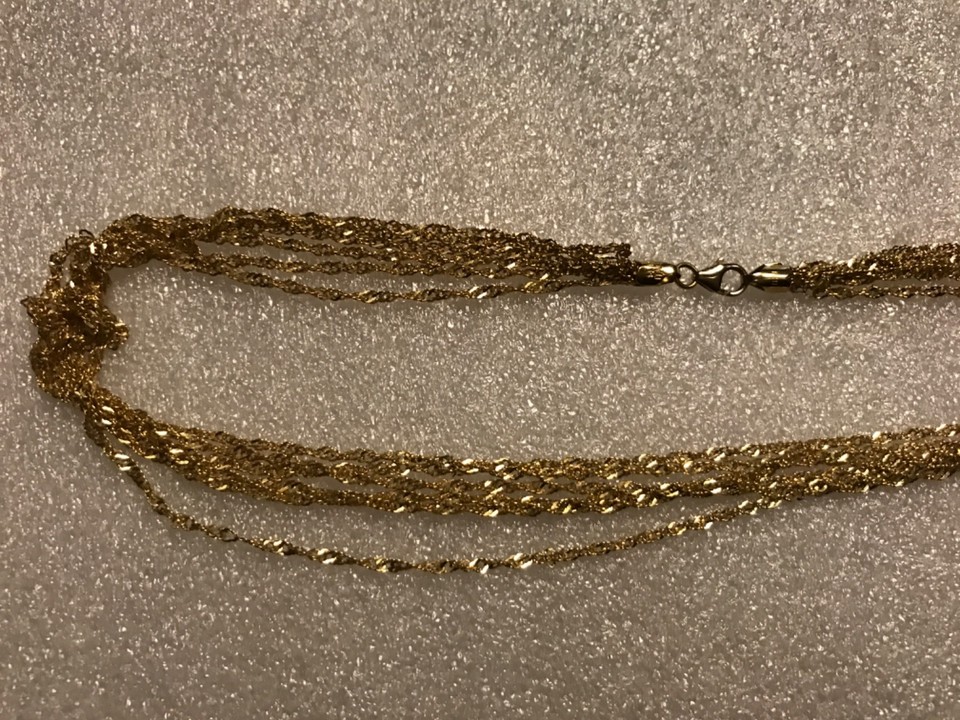 14K YELLOW GOLD LAYERED CHAIN NECKLACE 6.4 GRAMS 20 INCHES | eBay