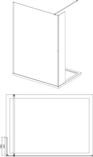 Modern 1200mm Walk In Wet Room Shower Screen Return Panel Easy Clean ...