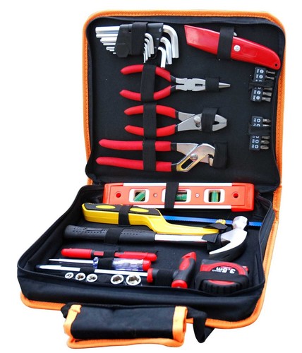 38pc Home DIY Tool Set: Pliers, Driver Keys, Hammer, Tape Measure ...