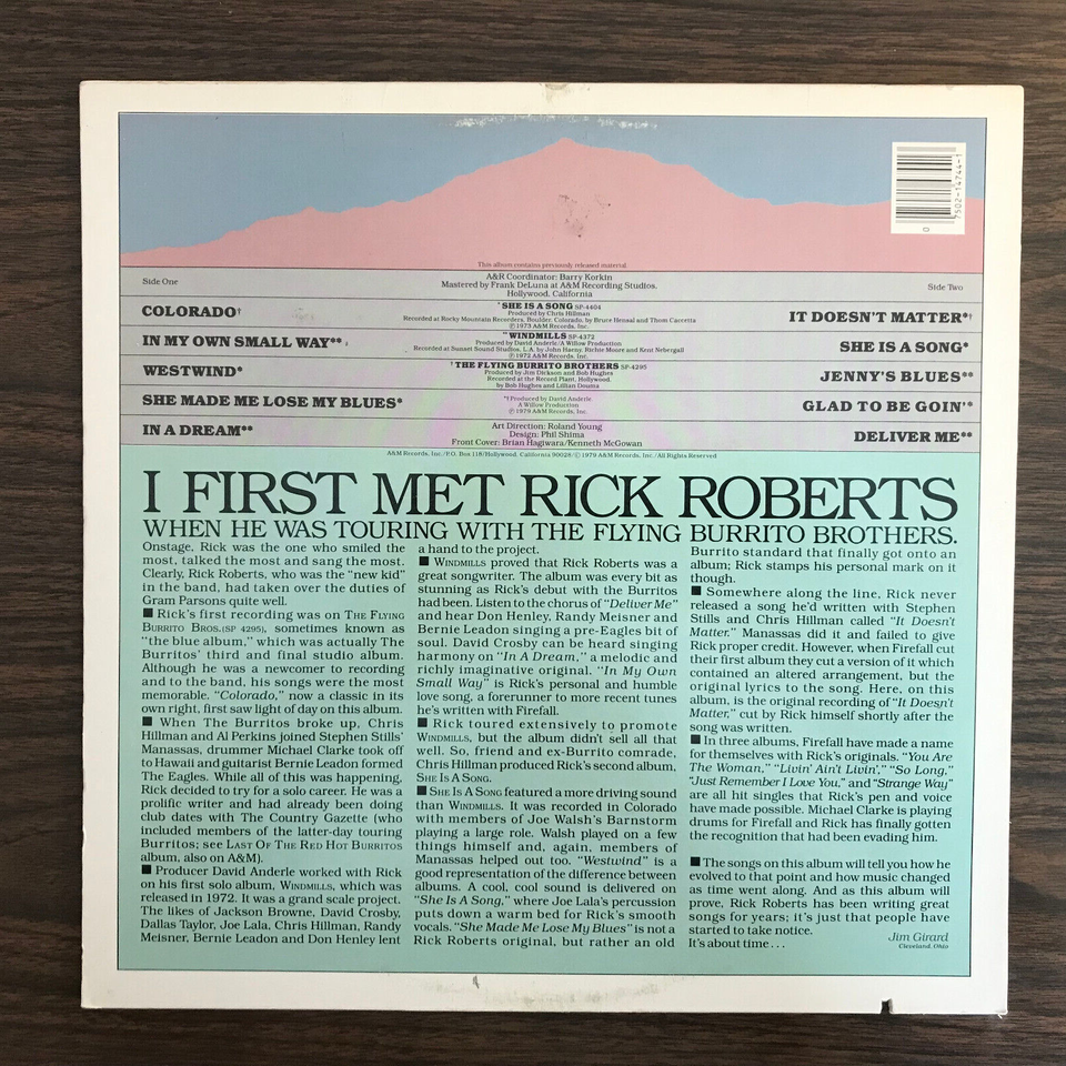 Best Of Rick Roberts 1979 A&M SP-4744 Crosby, Stills Firefall Burritos ...