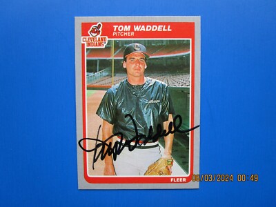 FREE SHIPPING- 1985 FLEER TOM WADDELL (d. 2019) AUTOGRAPHED ROOKIE CARD ...